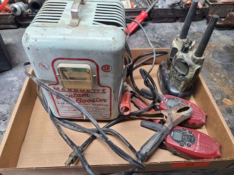 Vintage Marquette Bantam Booster 12 Volt Battery Charger, 4) Walkie ...