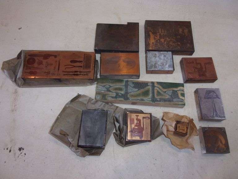 Vintage Copper Wood Block Ink Stamps: Wild Bill, Tools, More - Prime ...