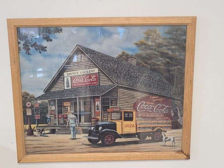 Framed Coca-Cola Old Store Print - Prime Time Auctions, Inc.