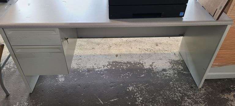 Two Drawer Desk With Key - Prime Time Auctions, Inc.