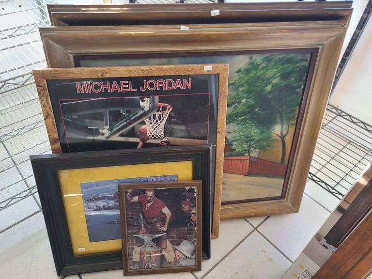 2)Paintings, Michael Jordan Framed Poster, Blue Angels Photo, Norman ...