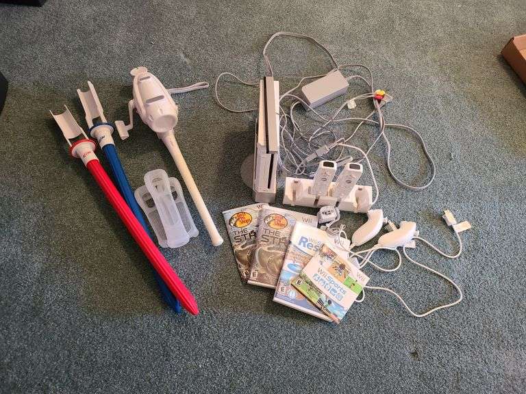 Wii Game Console, Nerf Sticks, Games, Controllers, Charging Dock, More ...