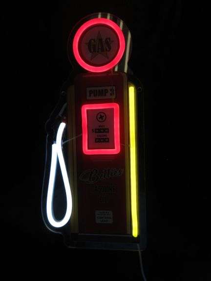 Gas Pump Light Up Sign - Prime Time Auctions, Inc.