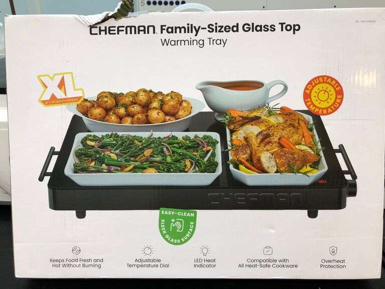 *Chefman Family-Sized Glass Top Warming Tray - Prime Time Auctions, Inc.