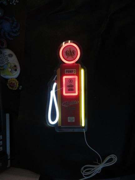 Gas Pump Light Up Sign - Prime Time Auctions, Inc.