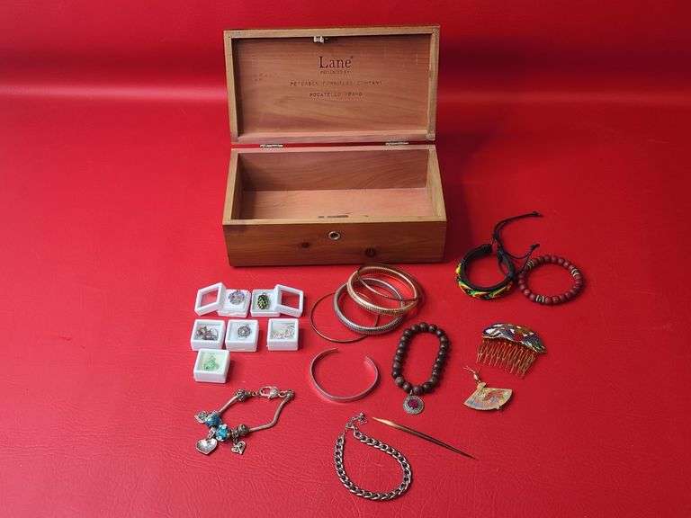 Lane Jewelry Box with Necklace Pendants, Bracelets, Hair Combs ...