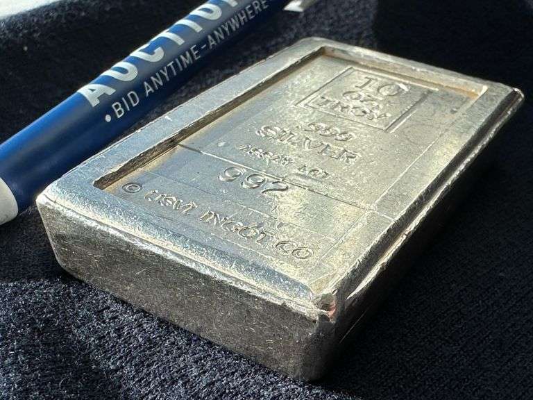 10 oz Troy .999 Silver Assay Lot, #992 Ingot Co A Mark - Prime Time ...