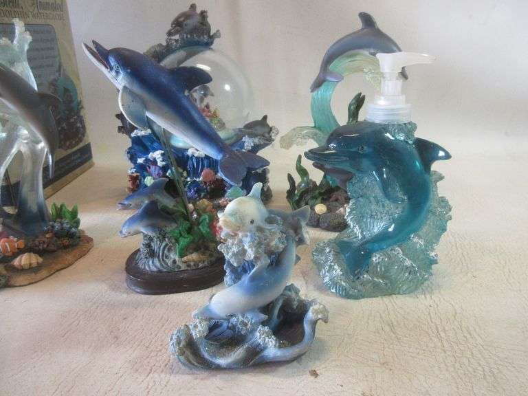 Dolphin Figurines, Dispenser, Globe - Prime Time Auctions, Inc.