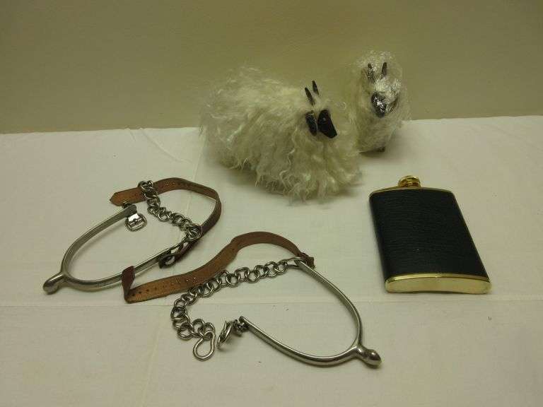 Spurs, Flask, Fluffy Sheep - Prime Time Auctions, Inc.