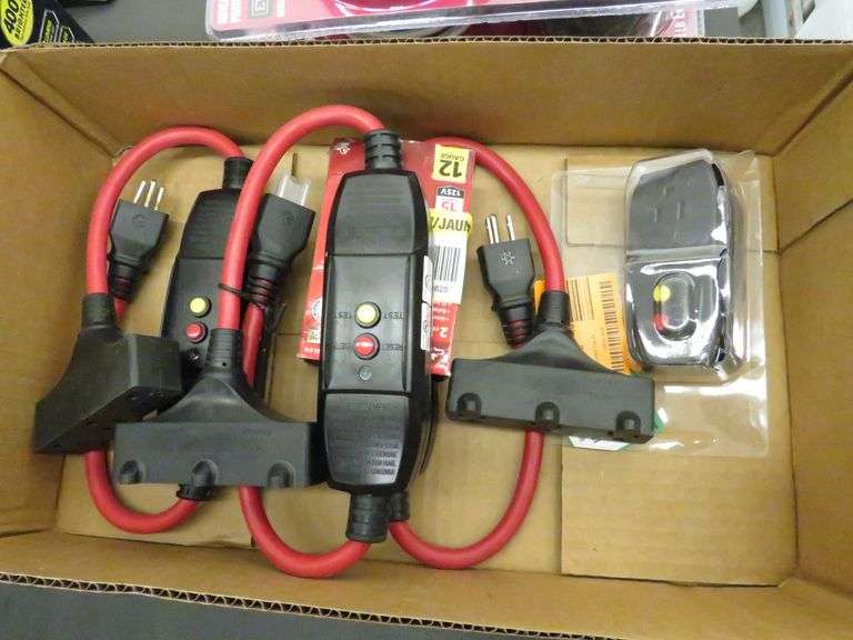 3) Husky GFCI Adapter, Huskey Portable GFCI Safety Outlet Adapter ...