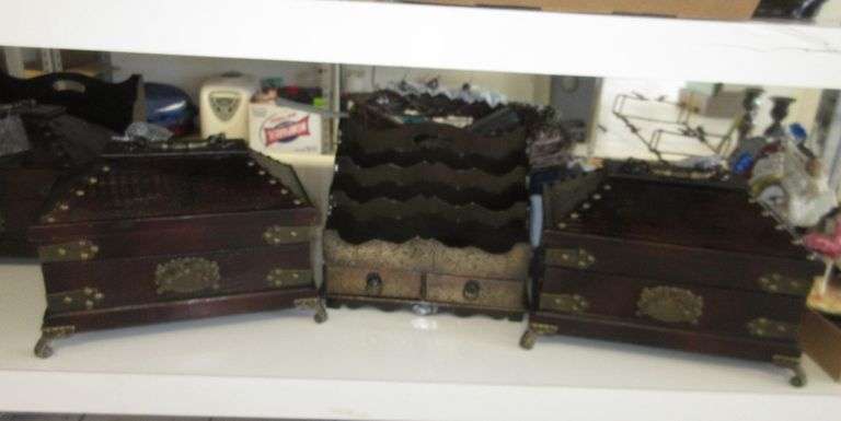 2) Nesting Treasure Boxes, Letter Holder - Prime Time Auctions, Inc.