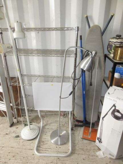 Magnifier Lamp, 2) Floor Lamps, TV Tray, Ironing Board, Floor Cleaner ...