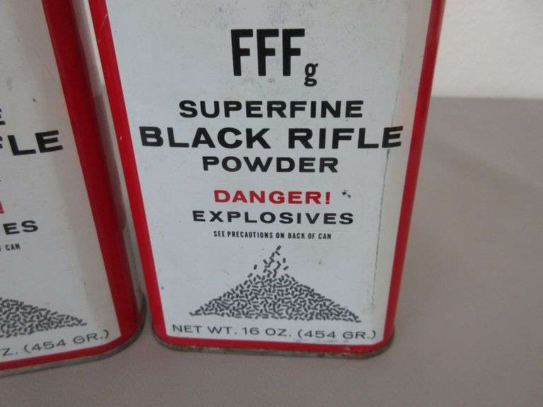 2) Cans FFFg Superfine Black Rifle Powder - Prime Time Auctions, Inc.