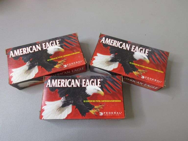 3) Boxes American Eagle 9mm Luger Ammo - Prime Time Auctions, Inc.