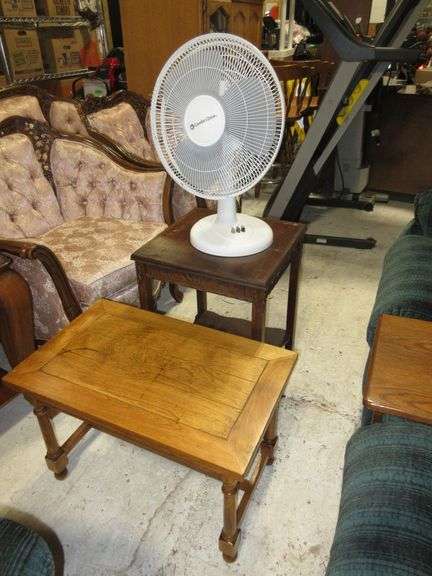 2) Side Tables, Table Fan - Prime Time Auctions, Inc.