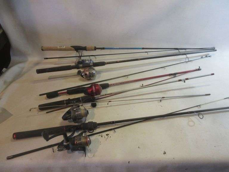 5) Fishing Rods with Reels: Ugly Stick, Zebco, Mustad, South Bend ...