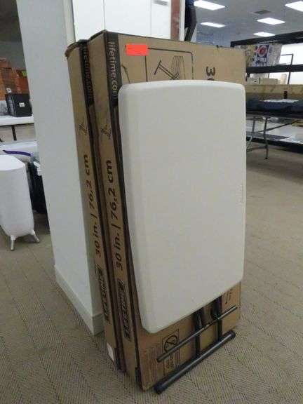 3) Adjustable Lifetime Folding Tables - Prime Time Auctions, Inc.