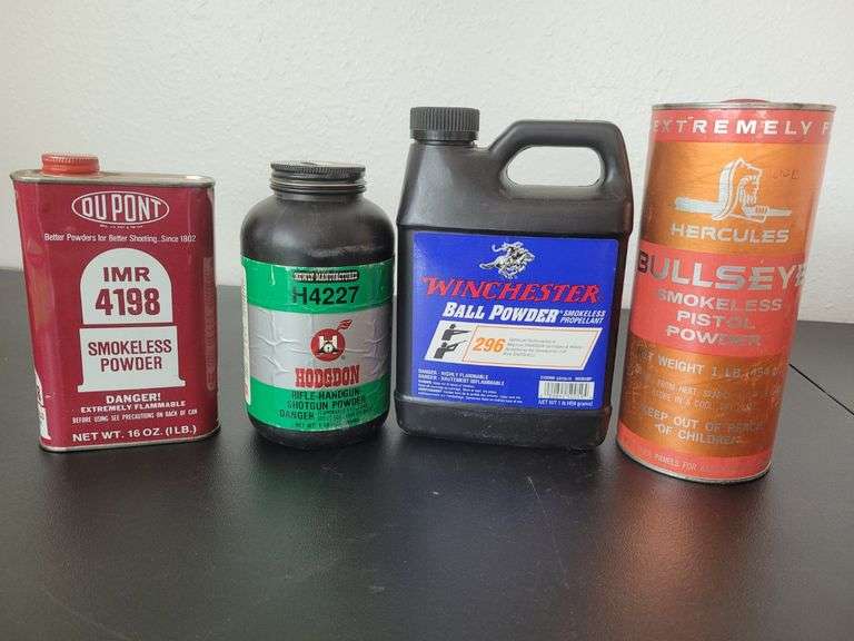 IMR 4198 Powder , H4227 Powder, 296 Ball Powder, Bullseye Pistol Powder ...