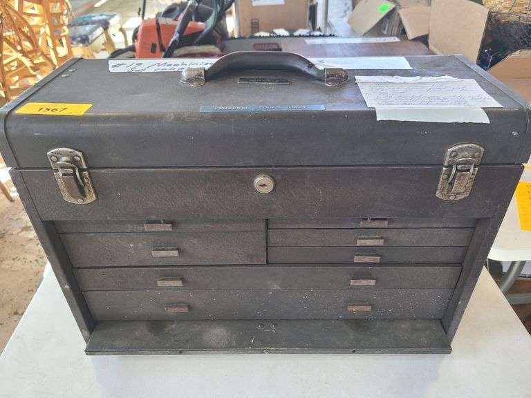 Machinist Toolbox with Various Tools - Prime Time Auctions, Inc.