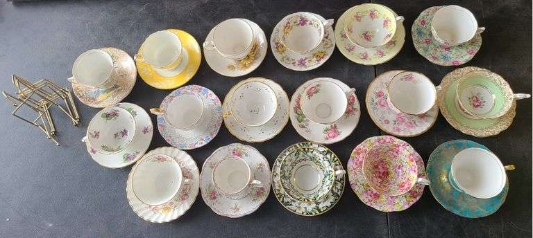 17)Tea Cups, 17)Plates, 4)Plate Holders - Prime Time Auctions, Inc.