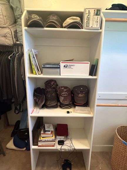 Hats, DVD Player, Content of Shelves - Prime Time Auctions, Inc.