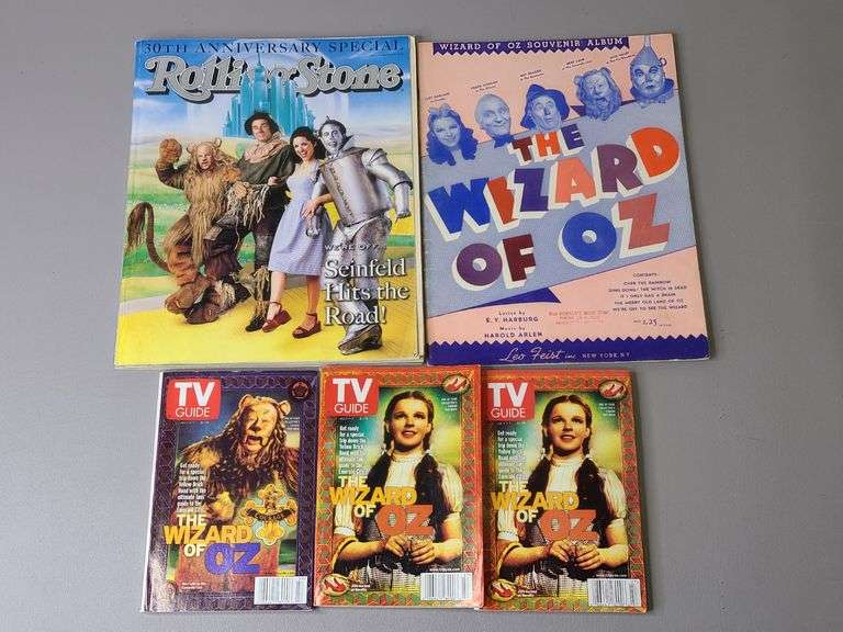 1939 Wizard of Oz Souvenir Album, 3) 2000 TV Guides, 1998 Rolling ...