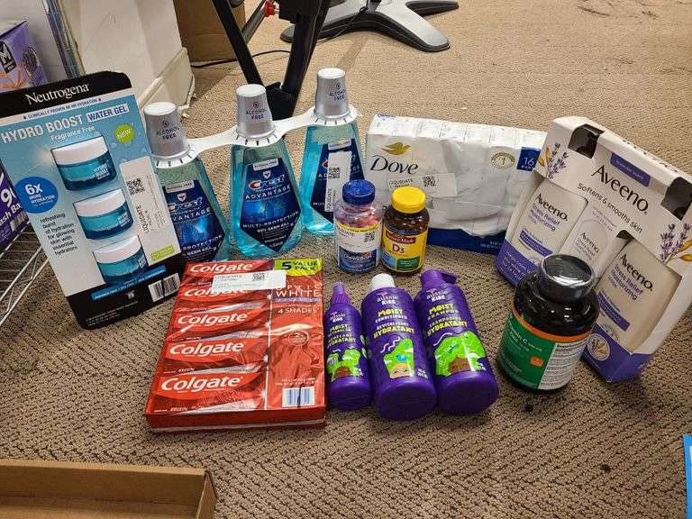 1) Neutrogena Hydro Boost 3pk, 1) Colgate Toothpastes, 1) Crest ...