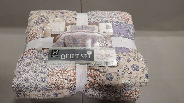 Full/Queen 3 Piece Quilt Set - Prime Time Auctions, Inc.