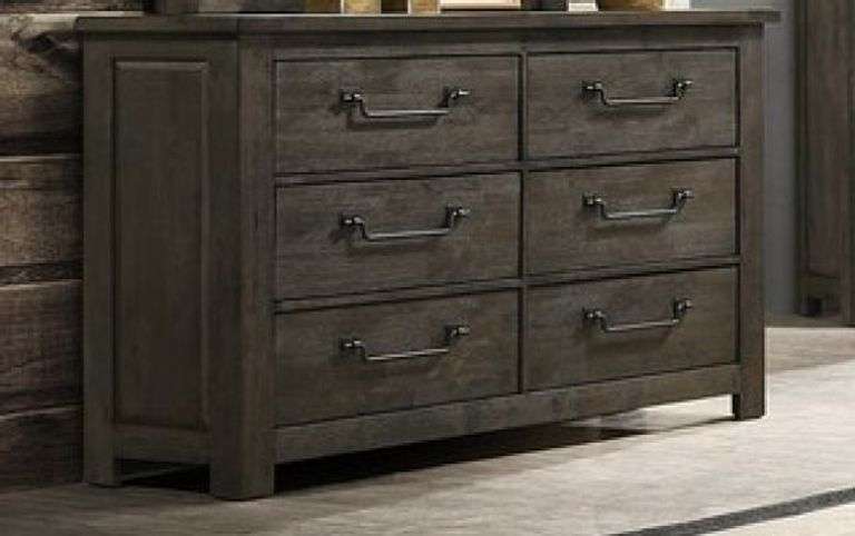 Elements International Maverick 6 Drawer Dresser - GREY - Prime Time ...