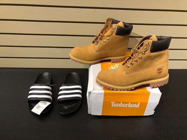 Adidas Slides, Timberland Premium Waterproof Boot - Size 11 - Prime ...