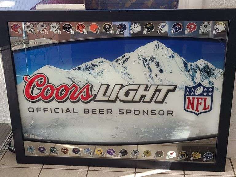 Coors Light NFL Bar Mirror 43"x33" - Prime Time Auctions, Inc.