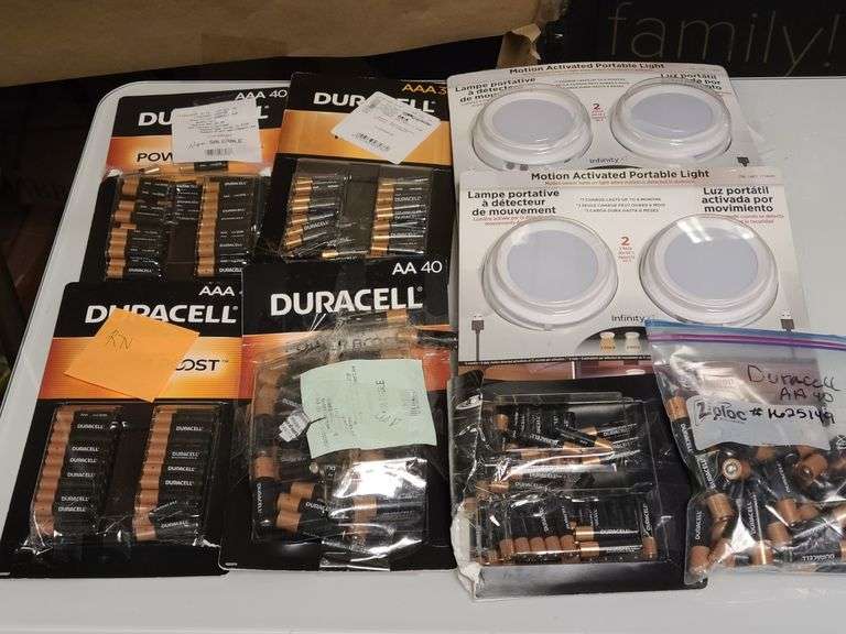 Duracell AA and AAA Batteries, 2) Motion Activated Portable Lights ...