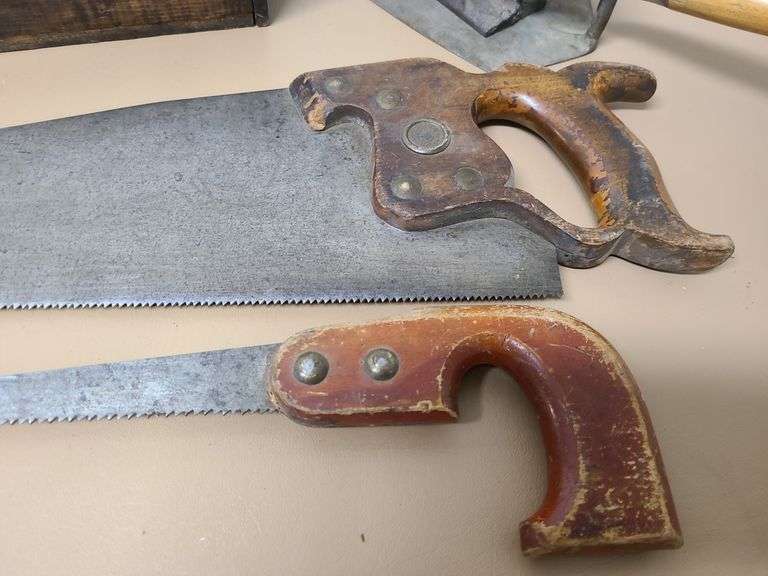 2) Saws, Anvil, Small Crowbar, Splitting Wedge - Prime Time Auctions, Inc.