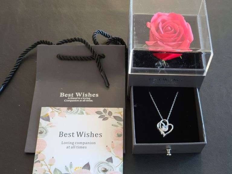 Best Wishes Necklace in Gift Box, Bag, Card - Prime Time Auctions, Inc.