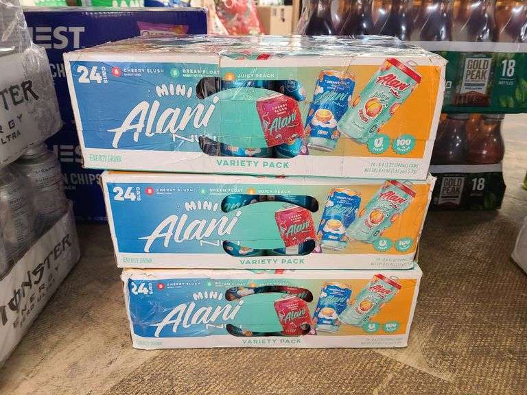 3) Mini Alani Energy Variety 24pk - Prime Time Auctions, Inc.