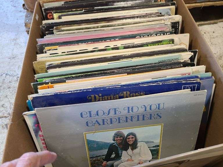 Box of Vinyl Records-Kenny Rogers, Herb Alpert, Roberta Flack, Andy ...
