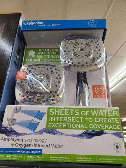 1) Oxygenics Pure Shower Genius Shower Head - Prime Time Auctions, Inc.