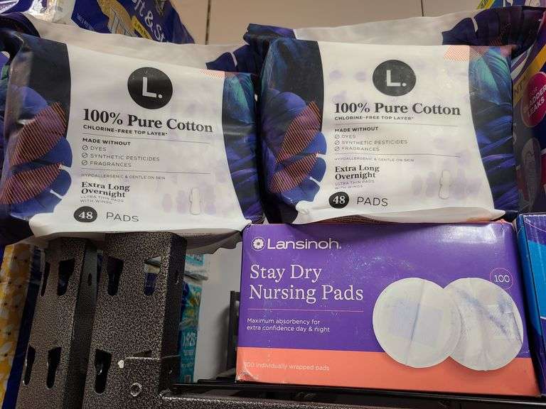 Lansinoh Stay Dry Nursing Pads, 2)Extra Long Overnight Pads - Prime ...