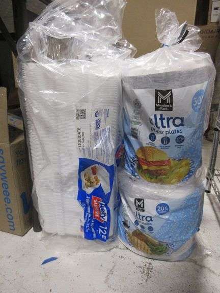 2) Paper Plates, Hefty Supreme Hinged Lid Container - Prime Time ...