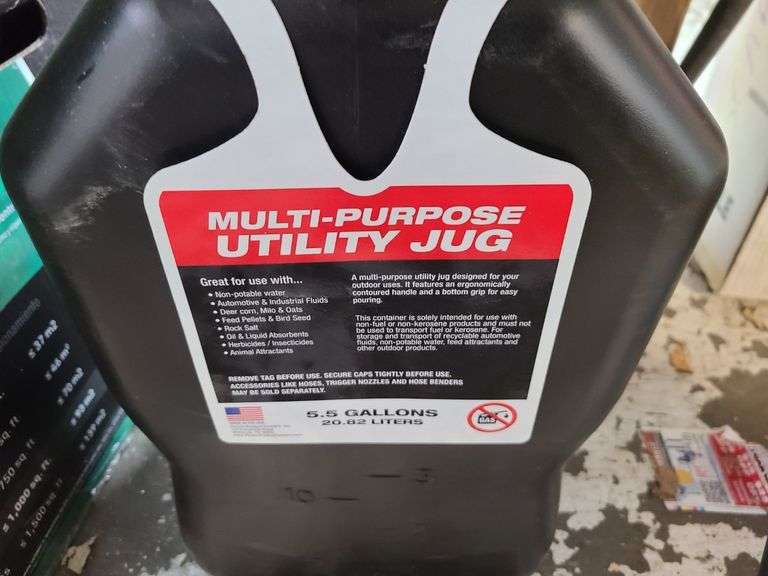 5.5. Gallon Multi-Purpose Utility Jug - Prime Time Auctions, Inc.