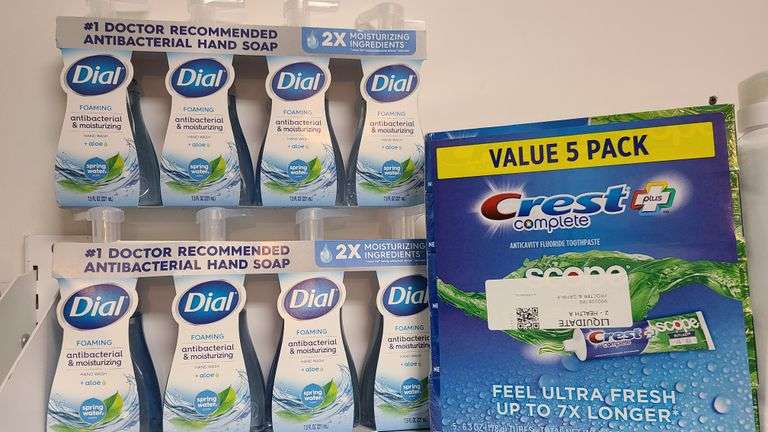 2)Dial Hand Soap, Crest Toothpack - Prime Time Auctions, Inc.