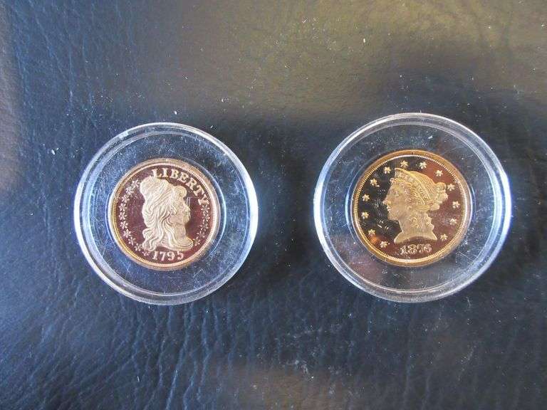 Gold Plated Copy Coins 1795 and 1876 - Prime Time Auctions, Inc.