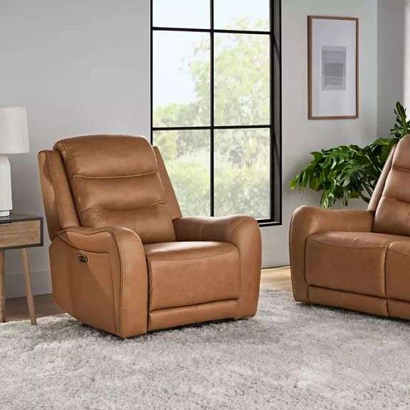 Cooper Power Reclining Leather Chair* - Prime Time Auctions, Inc.