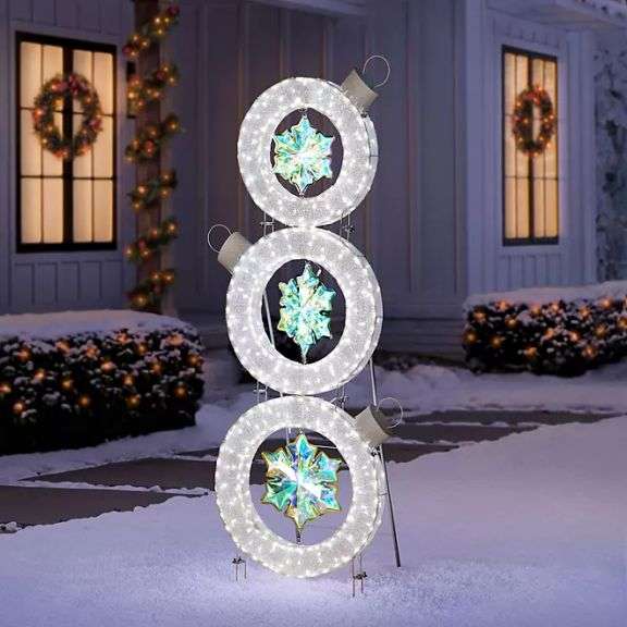 Pre-Lit Stacked Ornament Decor - Prime Time Auctions, Inc.
