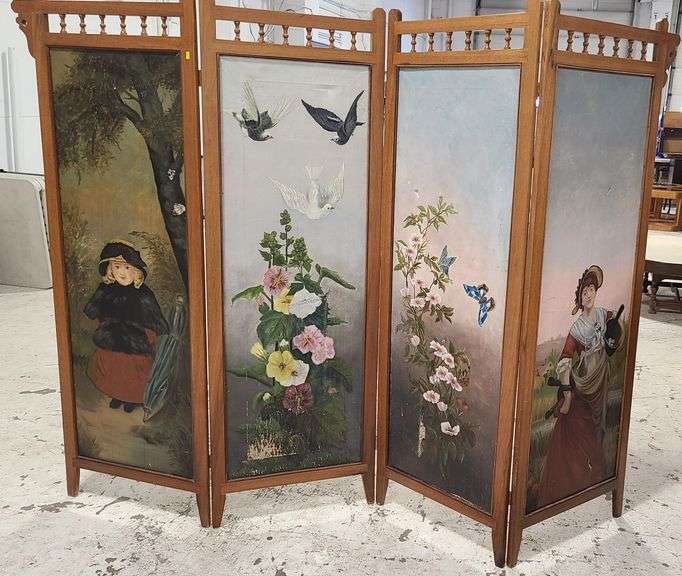 Vintage Painted Room Divider - Prime Time Auctions, Inc.
