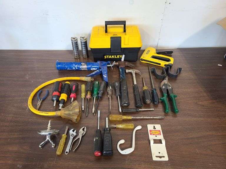 Small Stanley Toolbox, Hand Tools, Hammers, Screwdrivers, Stapler and ...