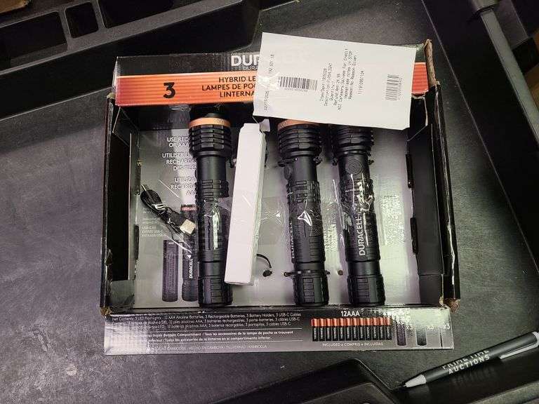 1) 3pk Duracell Flashlights, 1) InfinityXT Flashlight - Prime Time ...