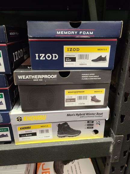 1) Izod Bannister Sneaker, 1) Weatherproof Logjam Boot, 1) Khombu Men's ...