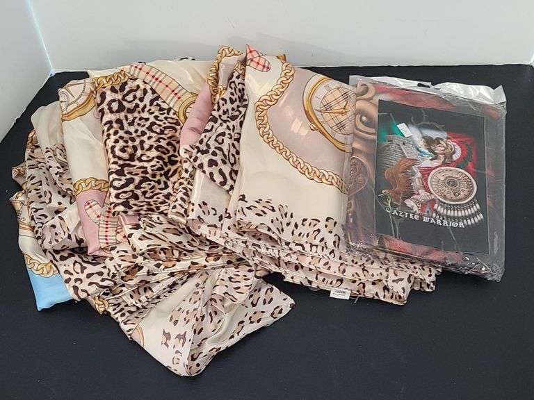 12) Silk Scarves, Banner - Prime Time Auctions, Inc.