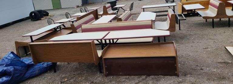 14) Tables, 12) Booths, 14) Chairs, Hardware, Black Wire Shelf ...